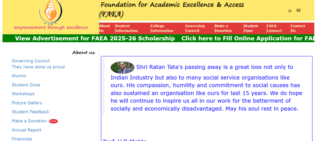 FAEA Scholarship 2025 | faeaindia org Last Date, Apply Online ...